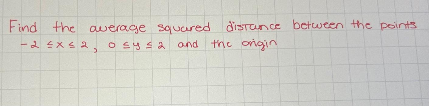 Solved Find the awerage squared distance between the points | Chegg.com