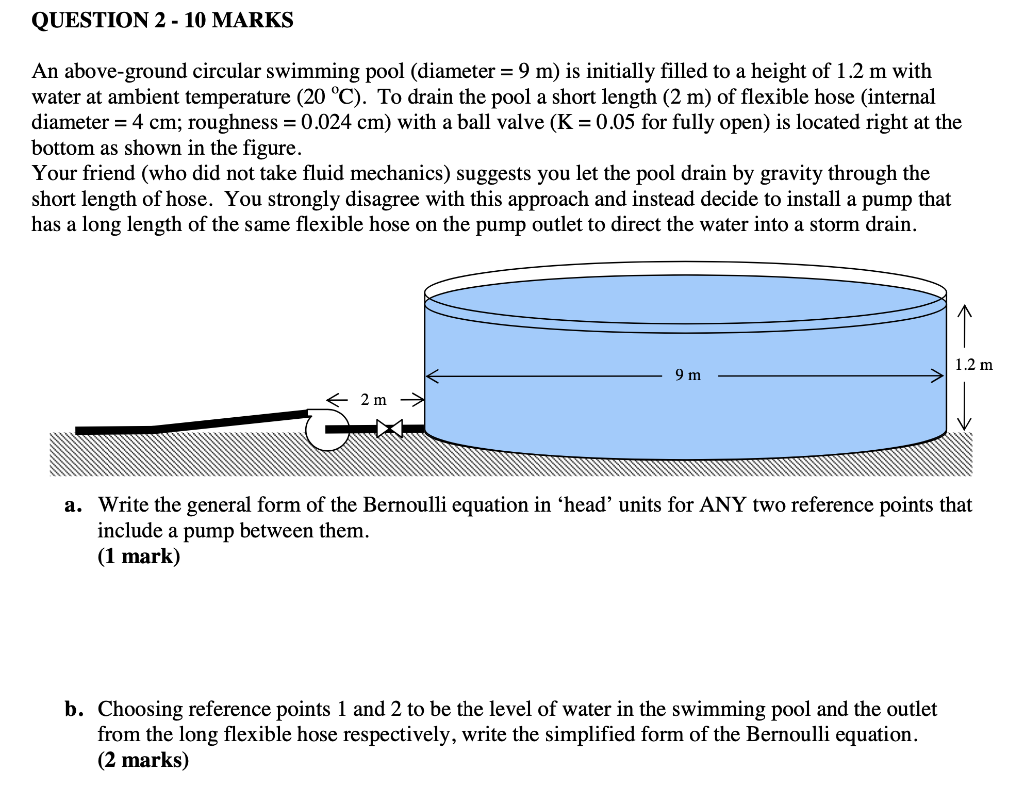 Solved QUESTION 2 - 10 MARKS An above-ground circular | Chegg.com