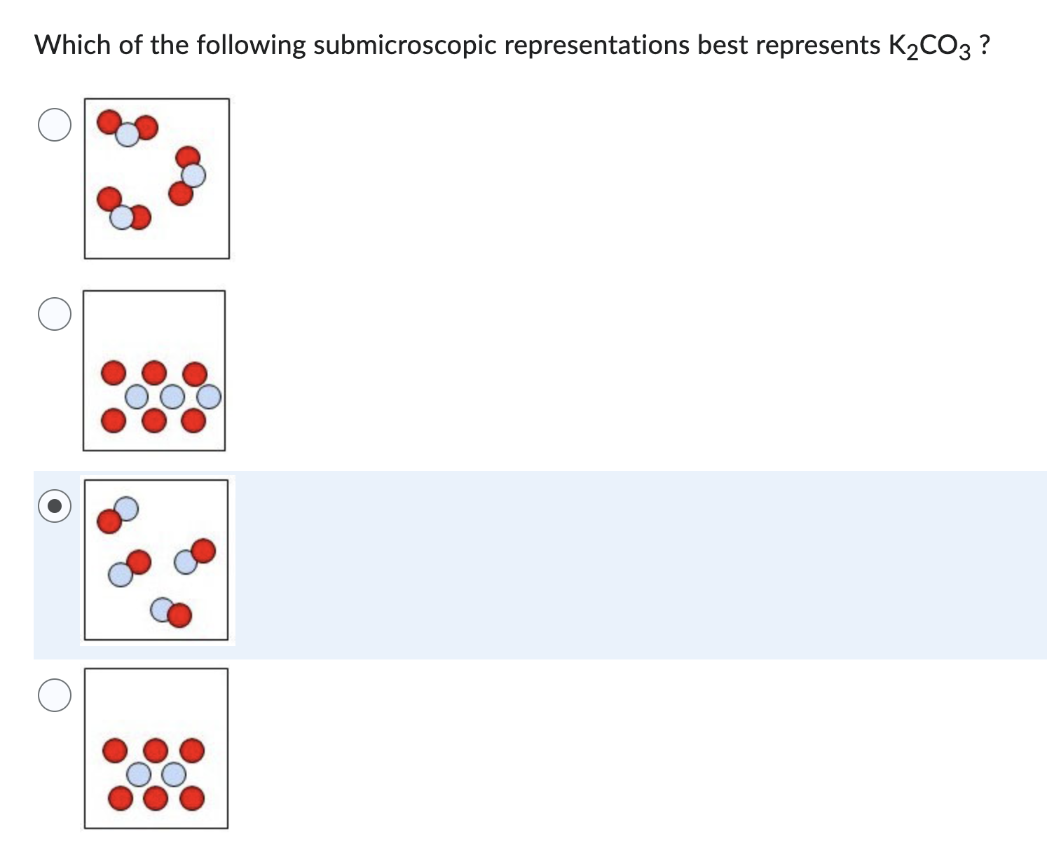 Solved Which of the following submicroscopic representations | Chegg.com