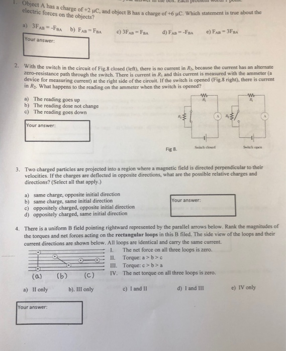 Solved Object A has a charge of electricfharge of +2 uC, and | Chegg.com