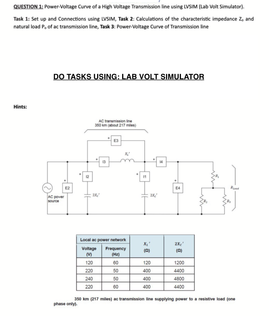 QUESTION 1: Power-Voltage Curve of a High Voltage | Chegg.com