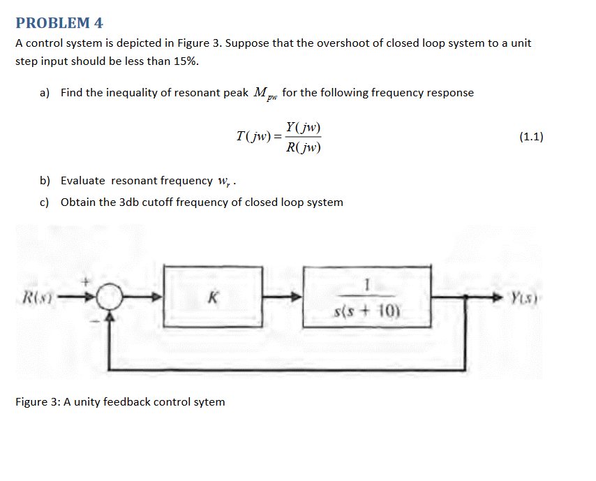 Solved PROBLEM 4 A control system is depicted in Figure 3. | Chegg.com