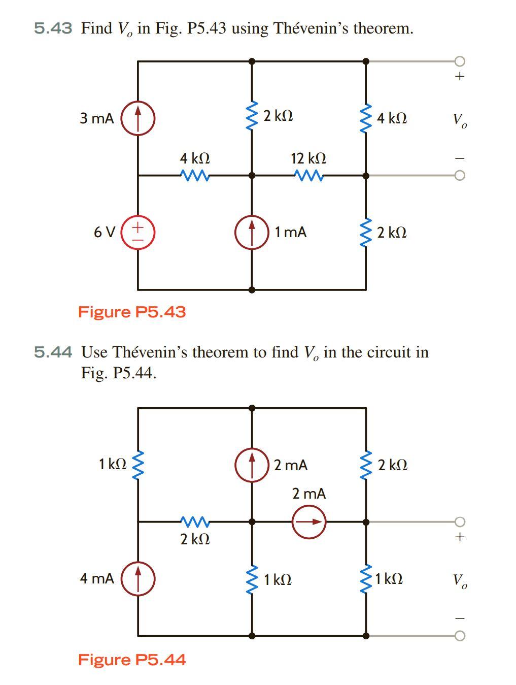 Solved 5.43 Find V. in Fig. P5.43 using Thévenin's theorem. | Chegg.com