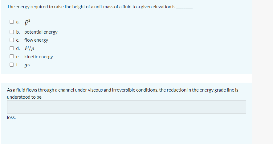 Solved The energy required to raise the height of a unit | Chegg.com