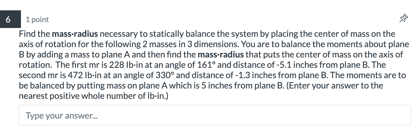 Solved Find the mass-radius necessary to statically balance | Chegg.com