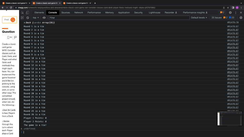 Solved Create a classic card game WAR. Consider classes such | Chegg.com