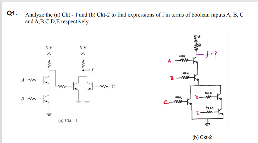 Solved Analyze the (a) Ckt - 1 and (b) Ckt-2 to find | Chegg.com
