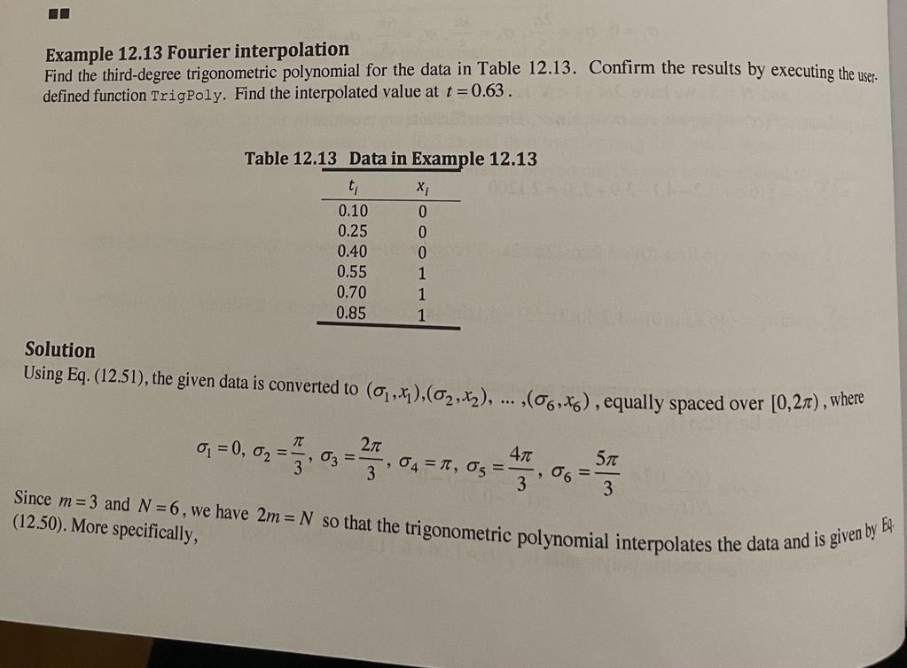 Solved Find the approximating or interpolating trigonometric | Chegg.com