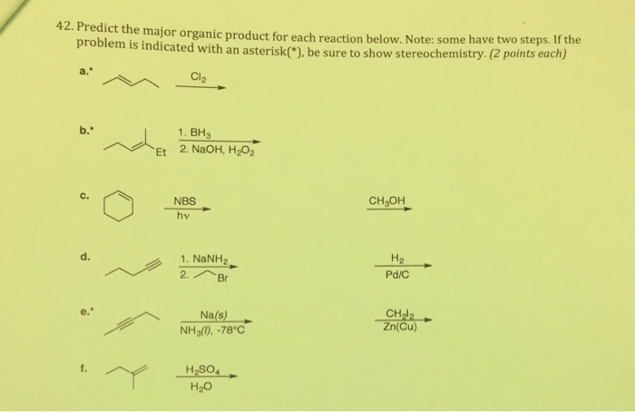Solved Predict the major organic product for each reaction | Chegg.com