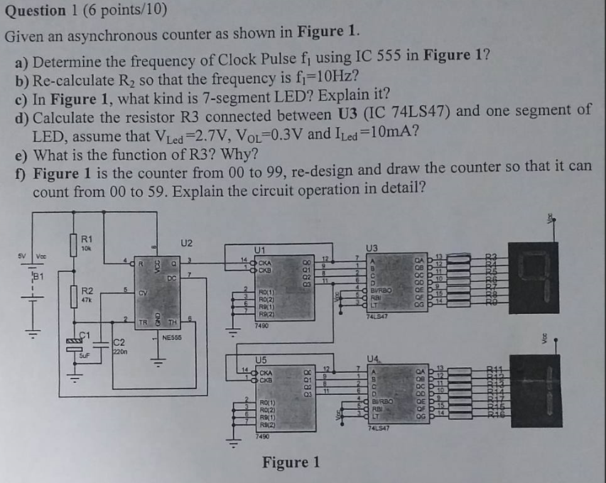 Solved Question 1 (6 points/10) Given an asynchronous | Chegg.com
