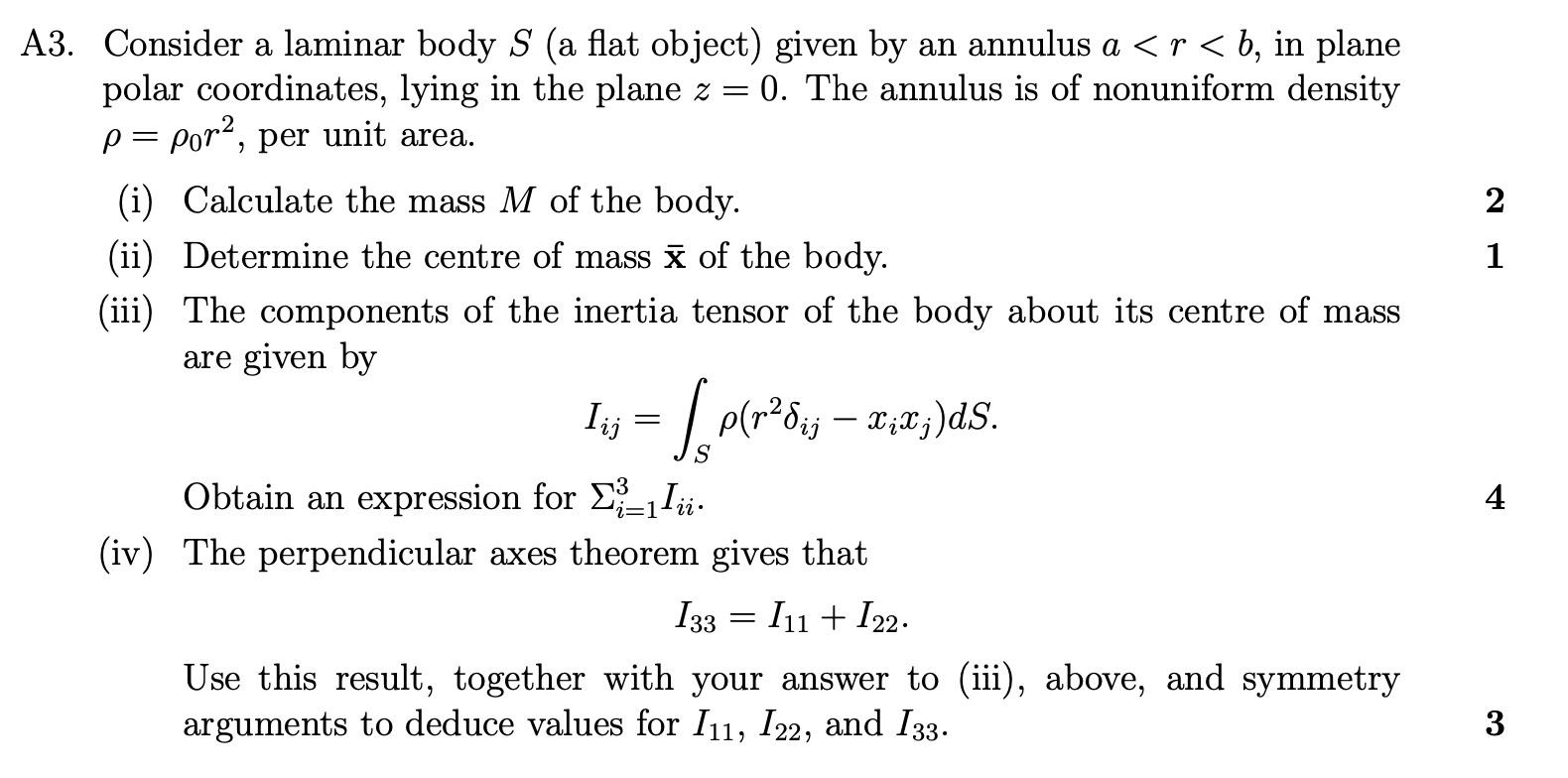 Solved a 2 A3. Consider a laminar body S (a flat object) | Chegg.com