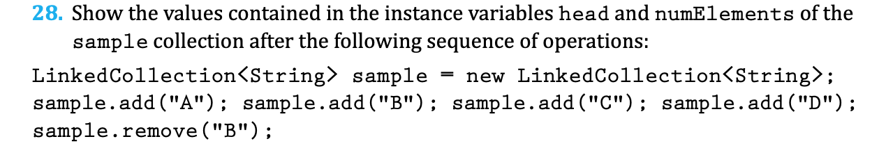 Solved 28. Show the values contained in the instance | Chegg.com