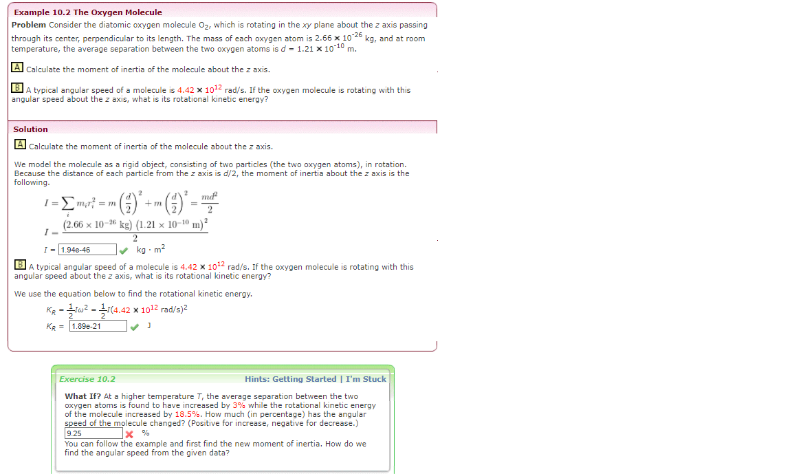Solved Example 10.2 The Oxygen Molecule Problem Consider the | Chegg.com