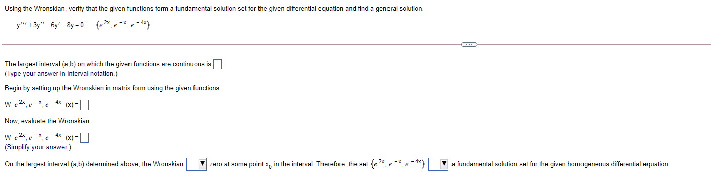 Solved Using the Wronskian, verify that the given functions | Chegg.com