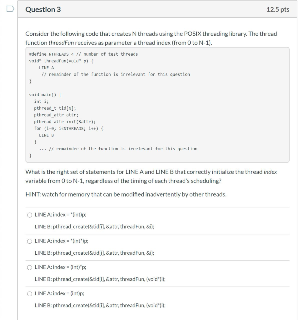 Solved Question 3 12.5 pts Consider the following code that | Chegg.com