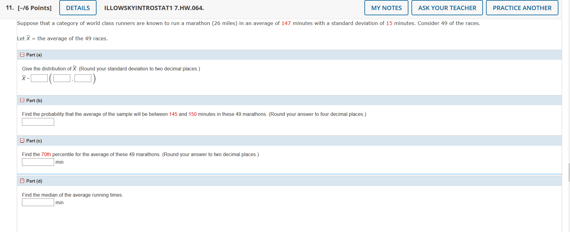 Solved 11. [-16 Points] DETAILS ILLOWSKYINTROSTAT1 7.HW.064. | Chegg.com