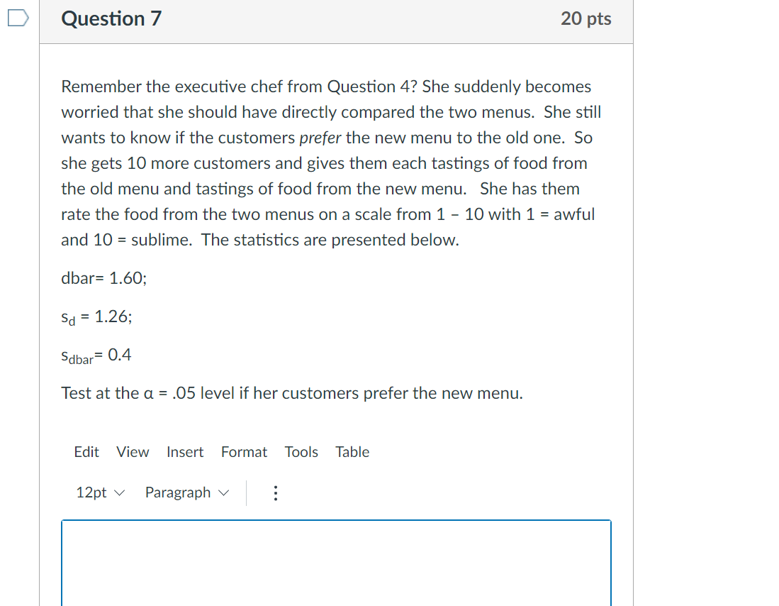 Solved Remember the executive chef from Question 4? She | Chegg.com