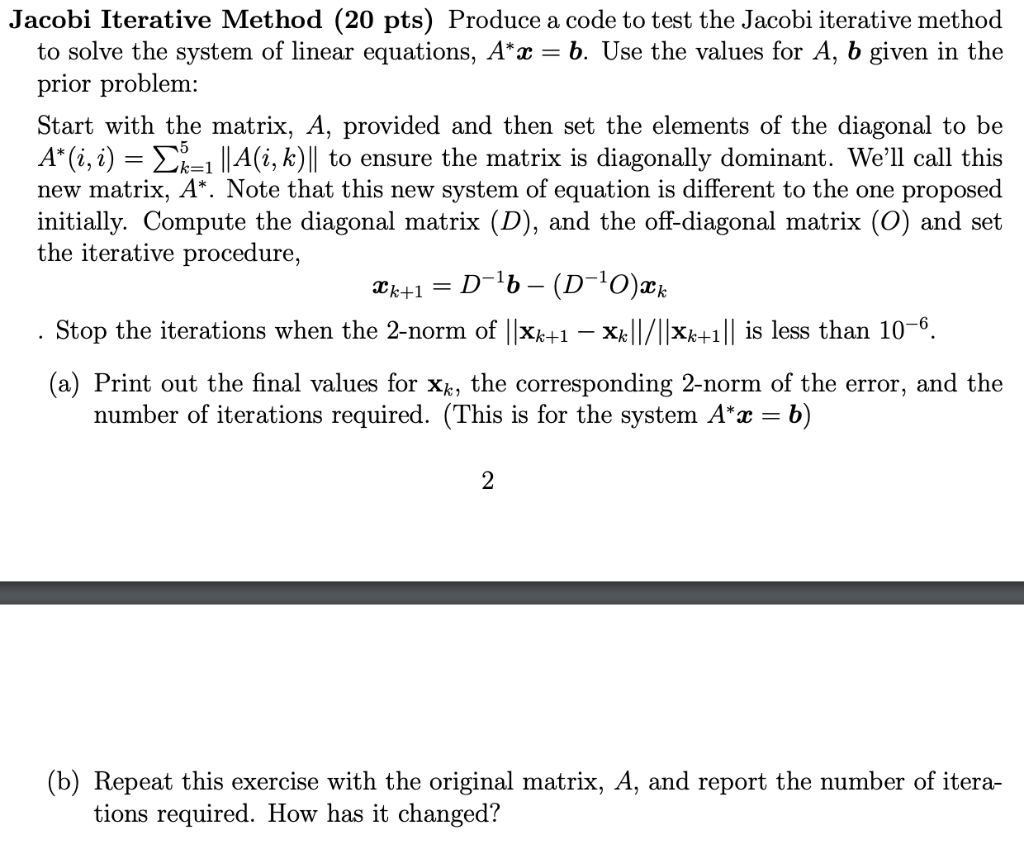 Coding Matrix Operations (20 pts) Given the matrices: | Chegg.com