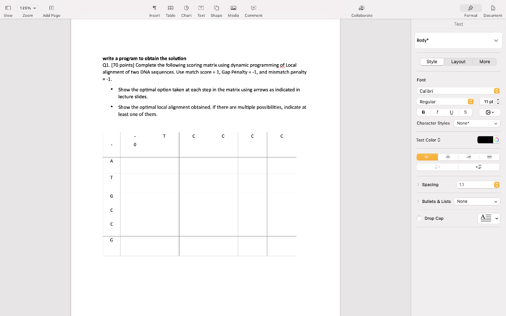 Solved D P 125% Zoom बा Insert Table Chart Text Shape Media | Chegg.com