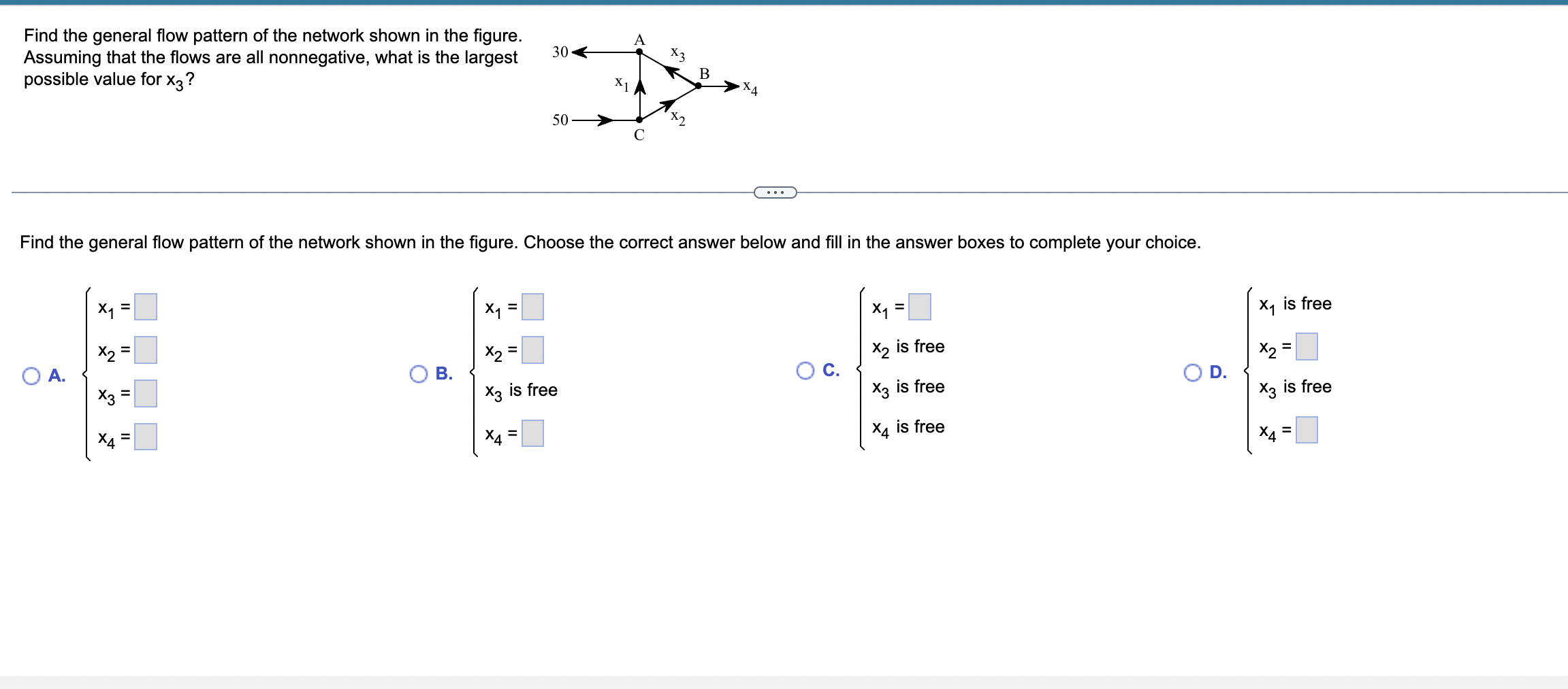Solved Find the general flow pattern of the network shown in | Chegg.com