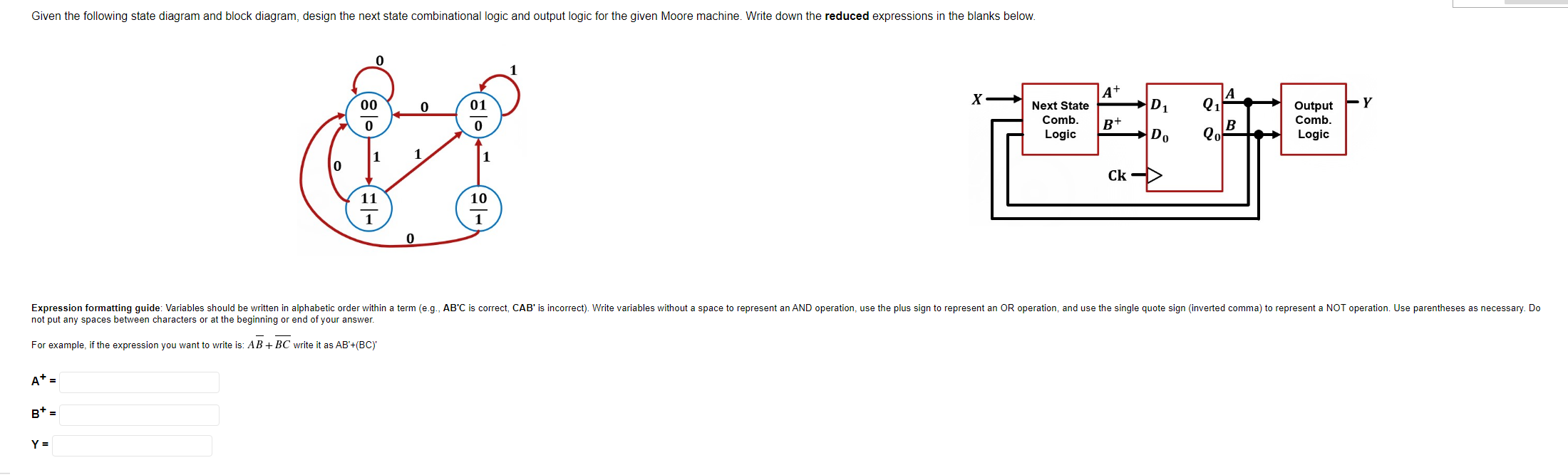 Solved Given the following state diagram, design the next | Chegg.com