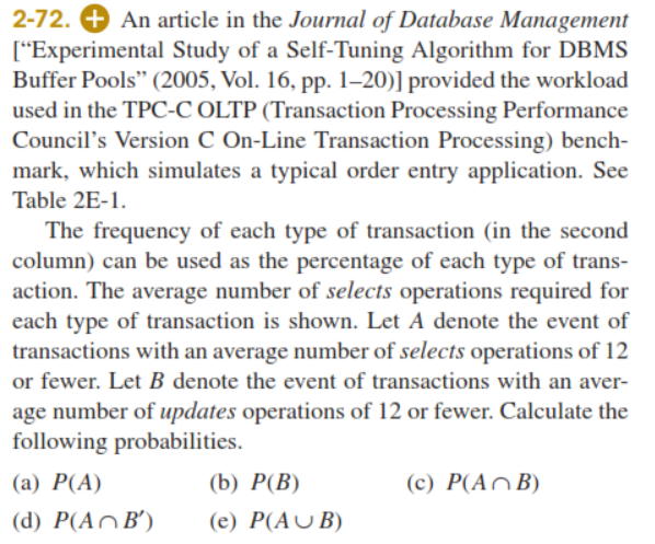 Solved 2-72. An article in the Journal of Database | Chegg.com