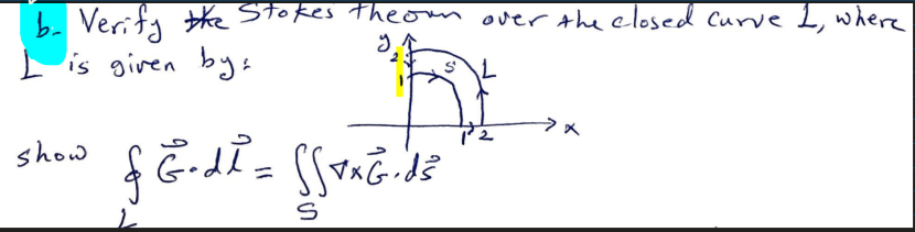 Solved b. Verify the Stokes theom over the closed curve L, | Chegg.com
