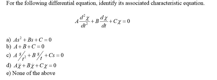 Solved For the following differential equation, identify its | Chegg.com