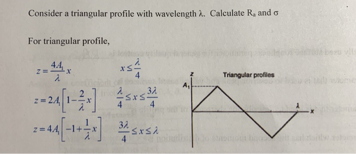 Solved Consider a triangular profile with wavelength λ. | Chegg.com