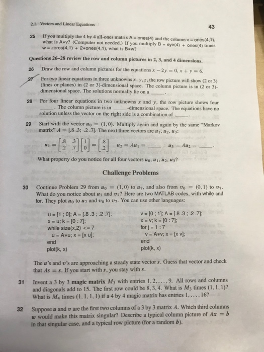 Solved Introduction to Linear Algebra by Gilbert Strang | Chegg.com