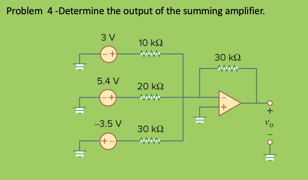 Solved Problem 4 -Determine the output of the summing | Chegg.com