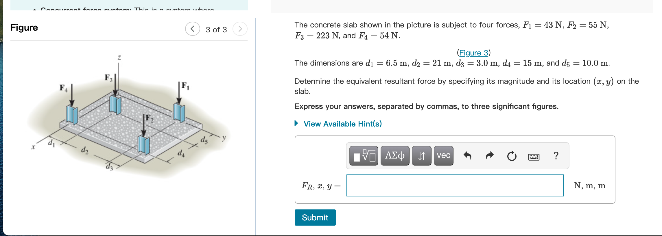 Solved The concrete slab shown in the picture is subject to | Chegg.com