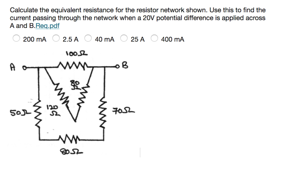 Solved Calculate the equivalent resistance for the resistor | Chegg.com