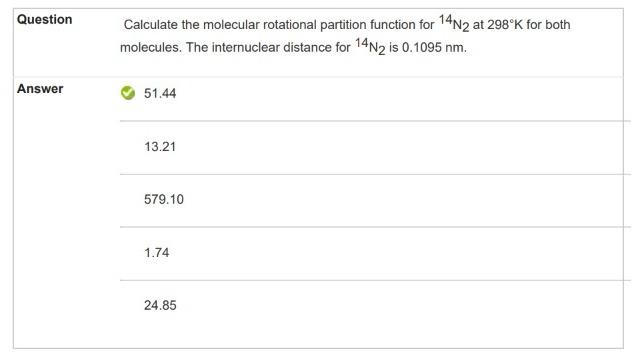 Solved Question Answer Calculate the molecular rotational | Chegg.com