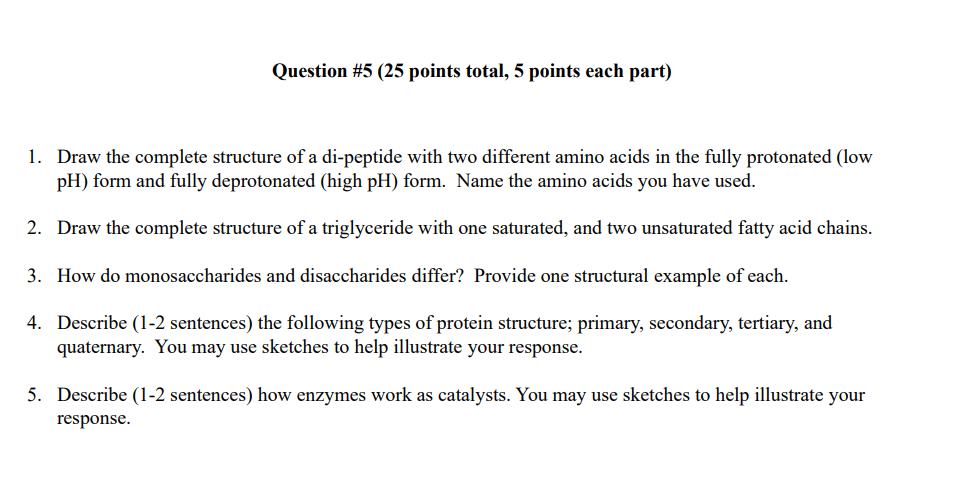Solved Question #5 (25 points total, 5 points each part) 1. | Chegg.com