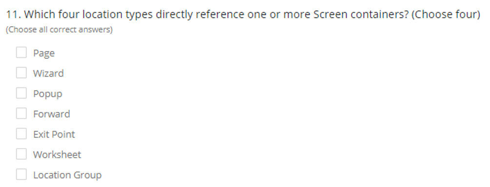 Solved 11. Which four location types directly reference one | Chegg.com