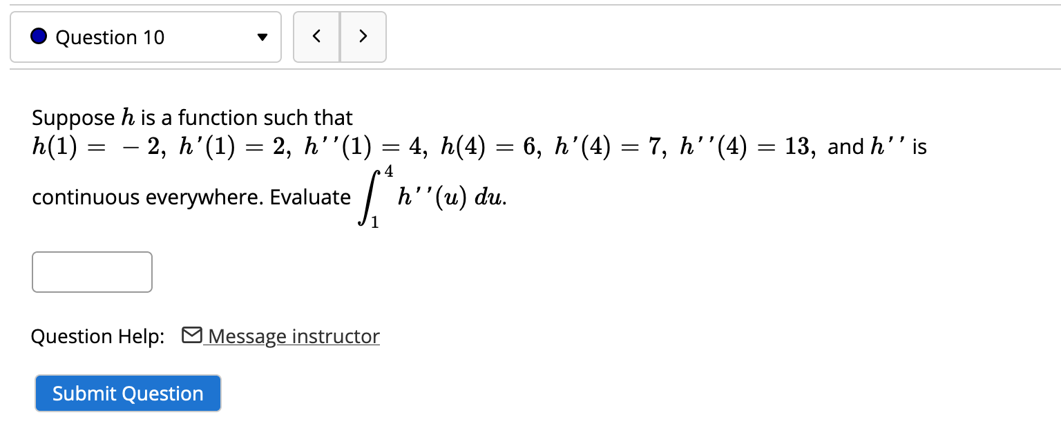Solved Suppose h is a function such that h(1)=−2, h'(1)=2, | Chegg.com