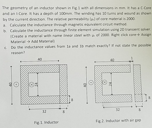 Solved The geometry of an inductor shown in Fig.1 with all | Chegg.com
