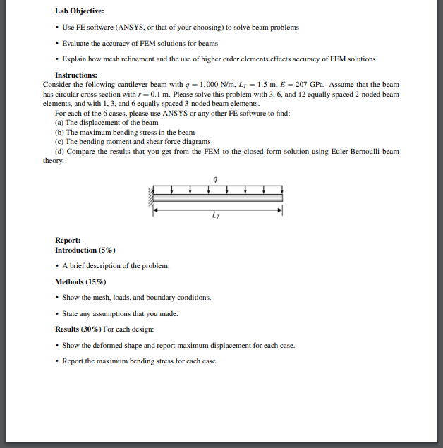 - Use FE software (ANSYS, or that of your choosing) | Chegg.com
