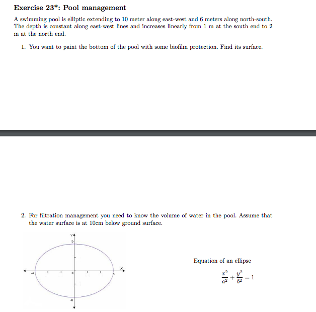 Solved Exercise 23*: Pool management A swimming pool is | Chegg.com