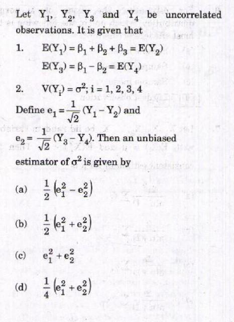 Solved Let Y1,Y2,Y3 and Y4 be uncorrelated observations. It | Chegg.com