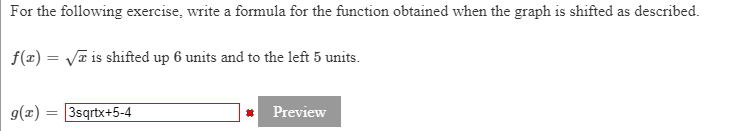 Solved For the following exercise, write a formula for the | Chegg.com
