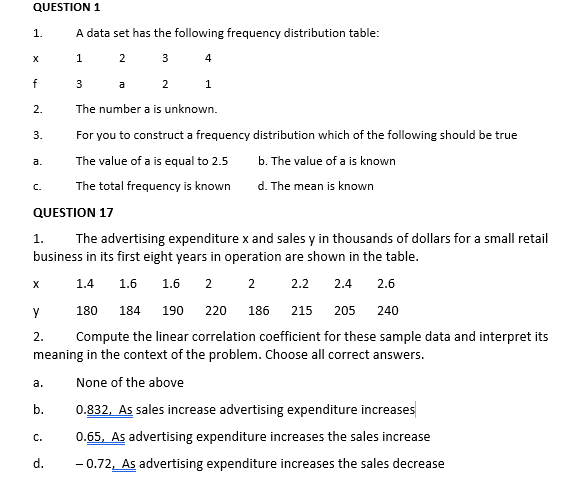 Solved QUESTION 1 1. 1 4 f 1 2. 3. A data set has the | Chegg.com