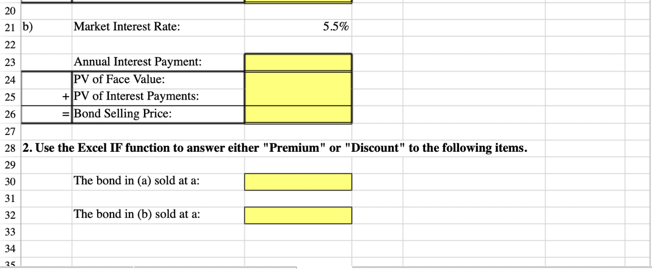 Solved Bond Pricing using Present Value Tables using Excel's | Chegg.com