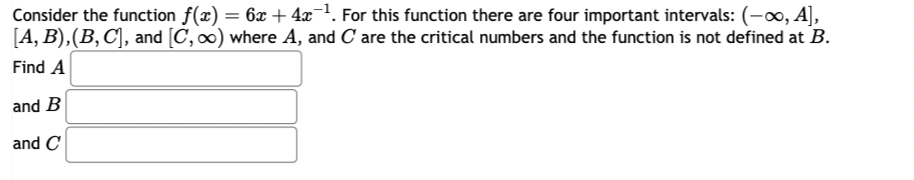Solved Consider the function f(x)=6x+4x−1. For this function | Chegg.com