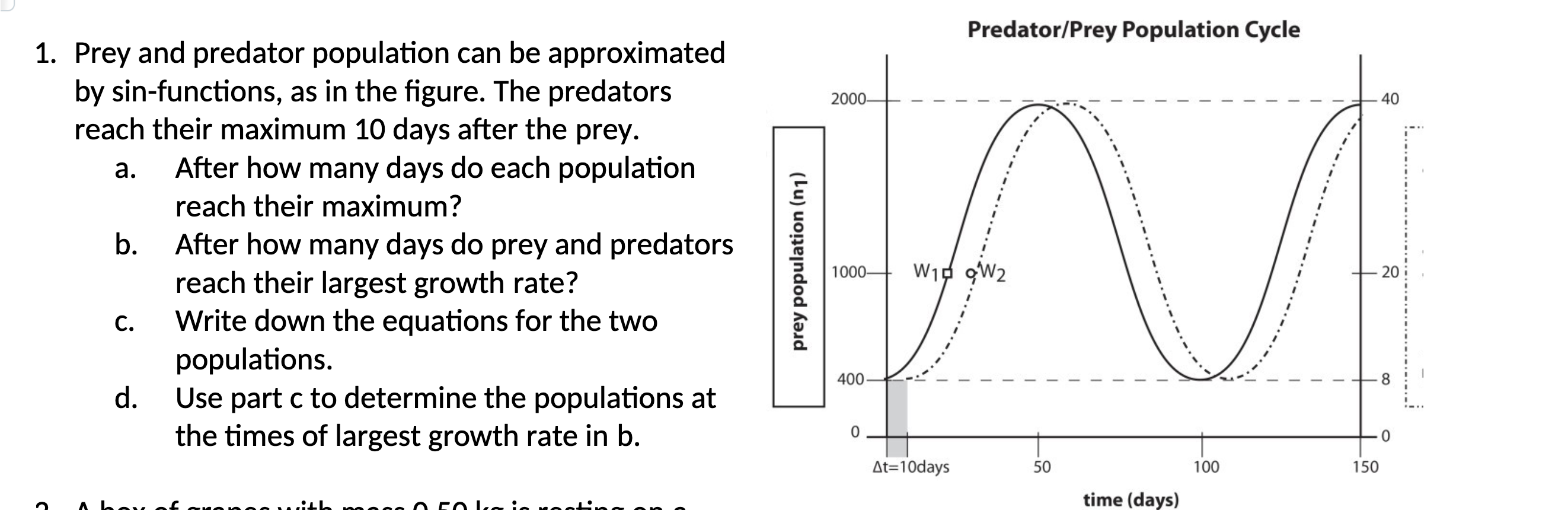Solved 1. Prey and predator population can be approximated | Chegg.com