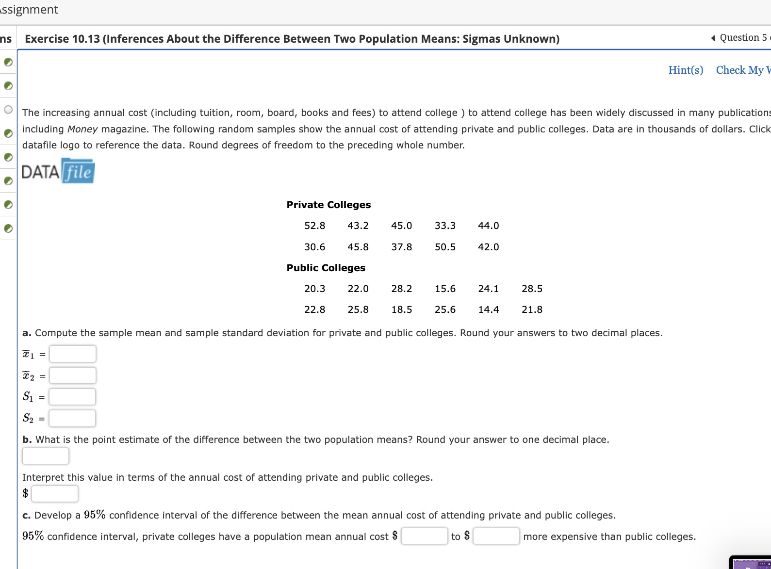 Solved The increasing annual cost (including tuition, room, | Chegg.com