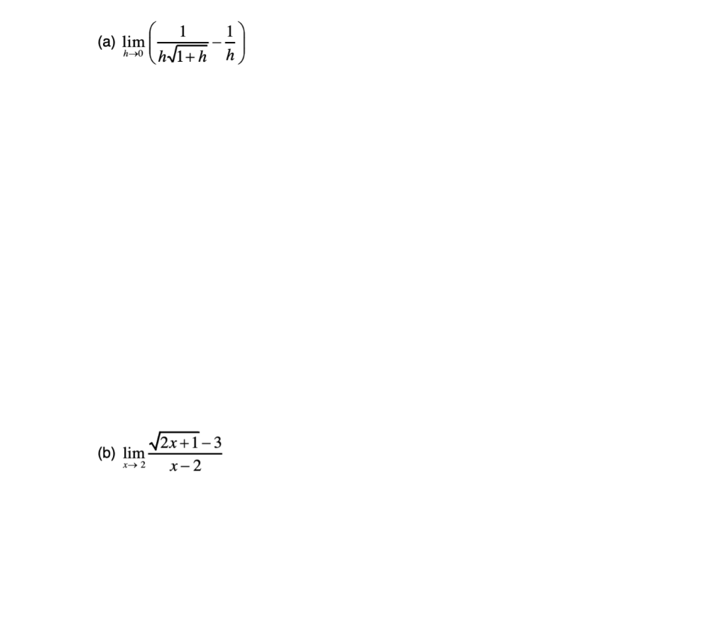 Solved Find the following limits. Show all steps in correct | Chegg.com