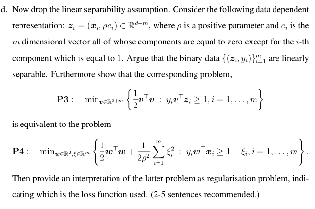 Linear support vector machines (SVMS) Assume that the | Chegg.com
