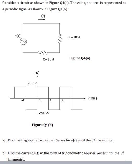 Solved Consider a circuit as shown in Figure Q4(a). The | Chegg.com